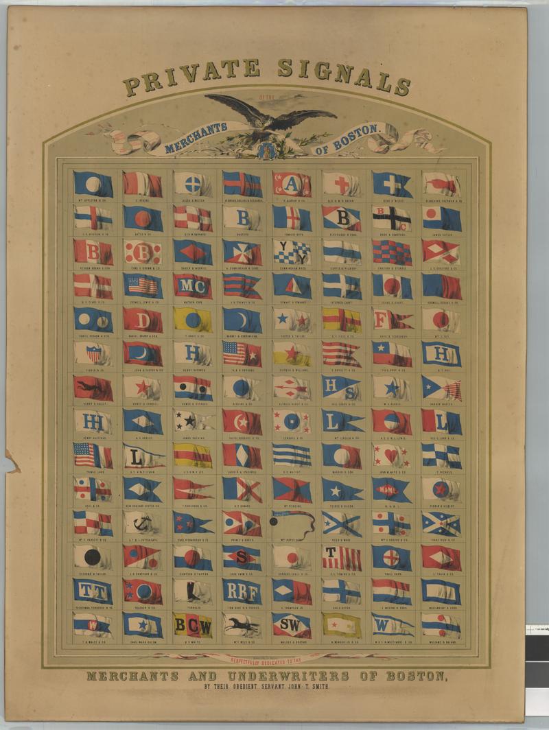 Lithograph of the private signals of Boston mechants, respectfully ...
