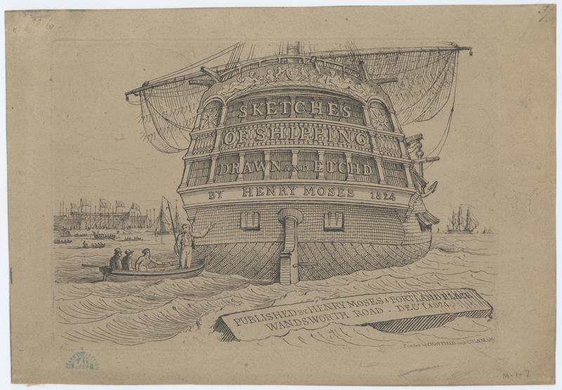 Sketches of shipping drawn and etched by Henry Moses. 1824. | MIT Museum