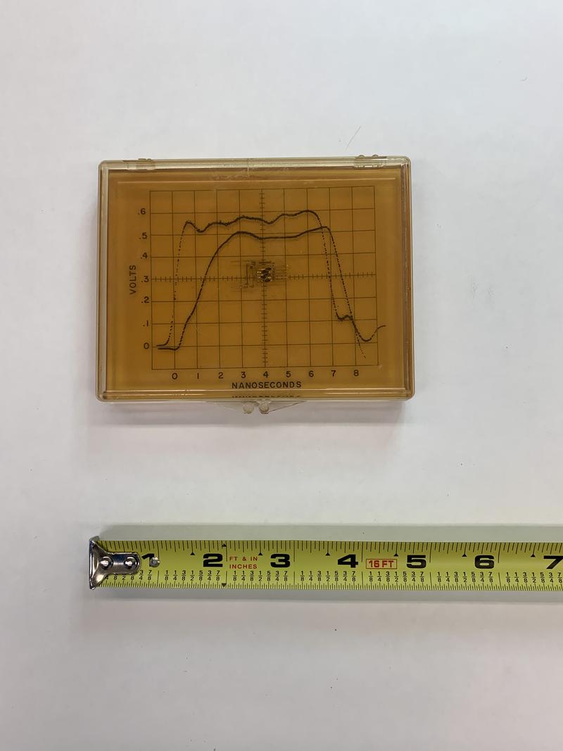 Vacuum deposited circuit with response curve | MIT Museum