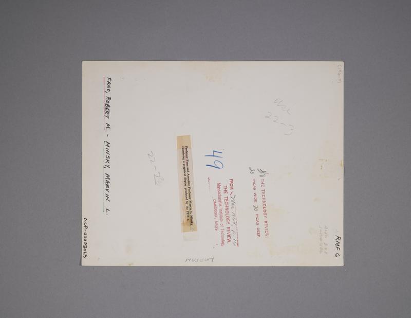 Robert Mario Fano and Marvin Lee Minsky with graphic display, circa ...