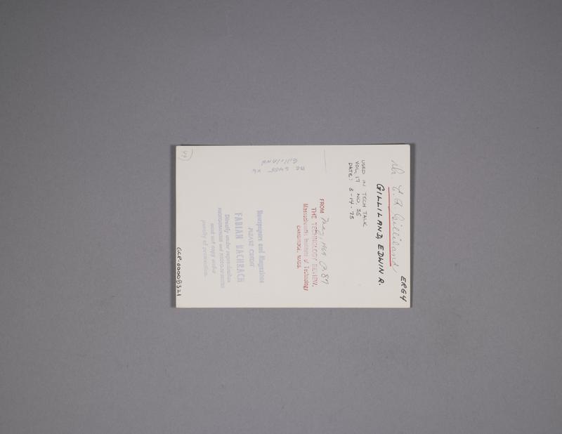 Edwin Richard Gilliland, circa 1969 | MIT Museum