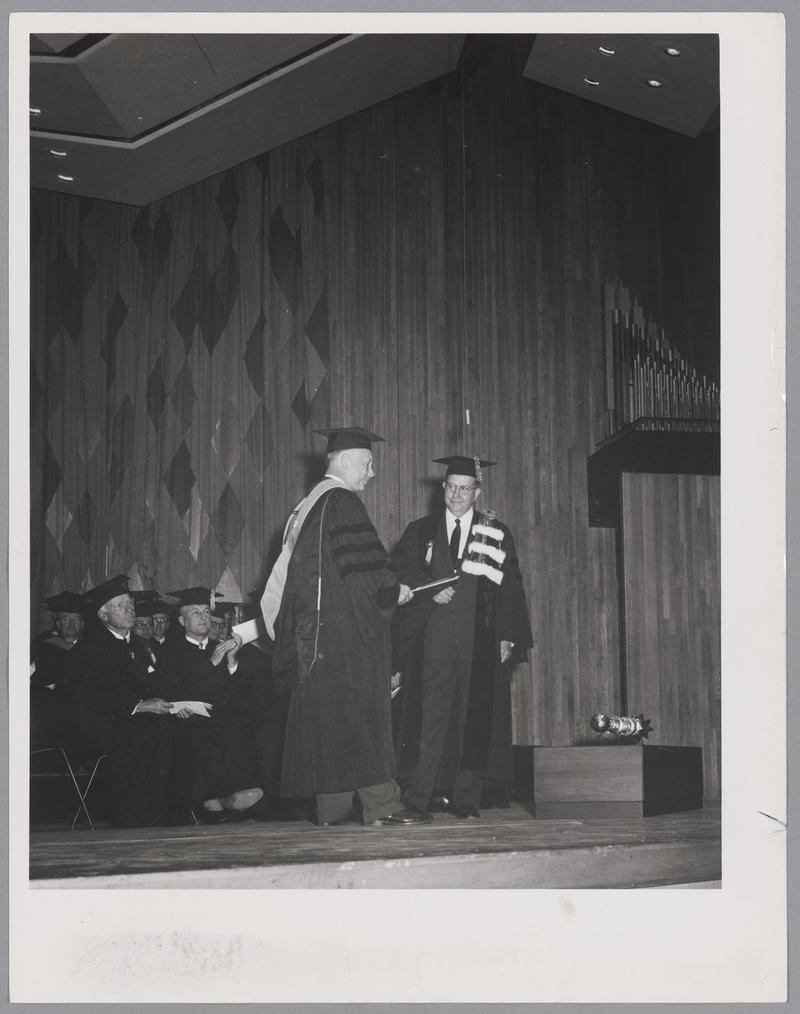 Julius Adams Stratton and James R. Killian at Inauguration Ceremony ...