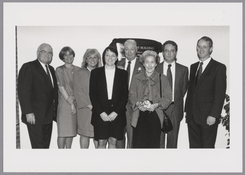Muckley family members and others at Muckley Building Dedication, 1991 ...