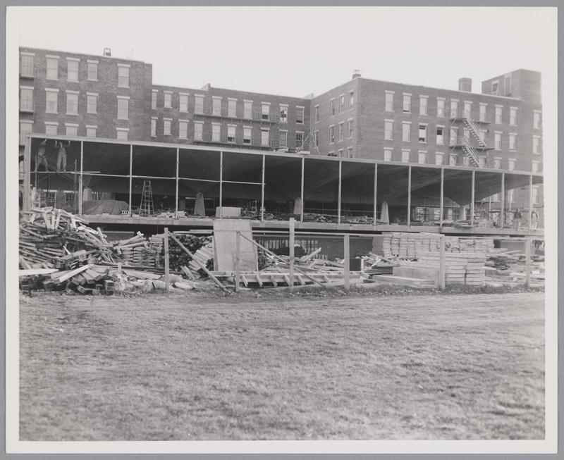 Building W51, Burton-Conner House, exterior, construction of Dining ...