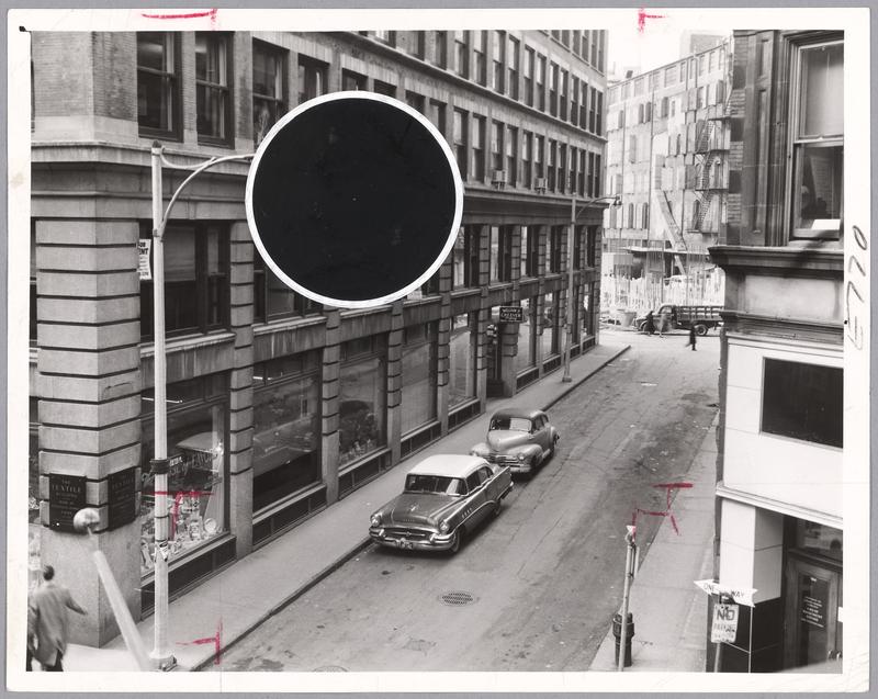 View of Exeter Place near Chauncy Street, Boston, circa 1957 | MIT Museum