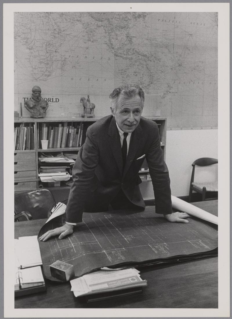 Pietro Belluschi in office, circa 1967 | MIT Museum
